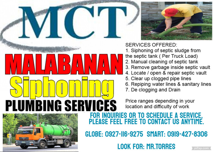 MCT MALABANAN SIPSIP POZO NEGRO PLUMBING SIPHONING SERVICES Offer Santa ...