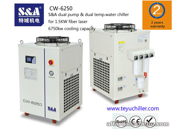 S&A dual temp. chiller CW-6250 is used for laser IPG 1500w For Sale ...